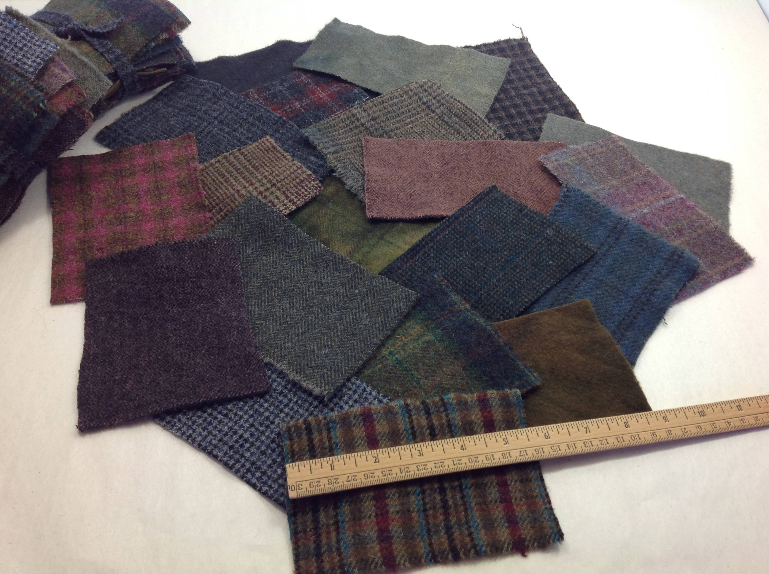 Scrappy Darks, Wool Pieces for Applique and Crafting, Dark Textures and ...