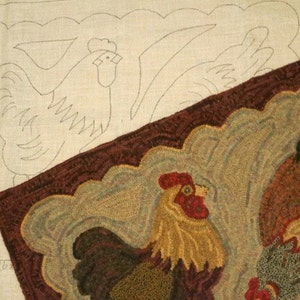 Rug Hooking PATTERN, Two Chickens, 26" X 38", P162, Primitive Rug ...