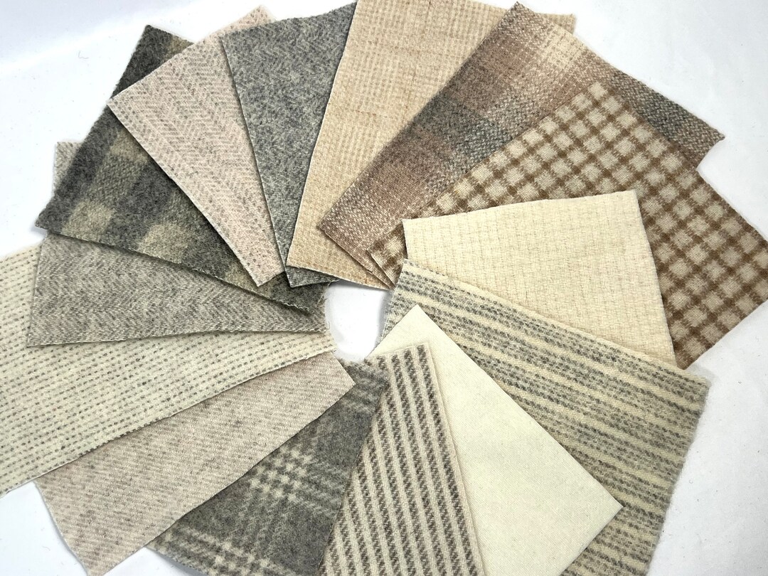Light Textures, Wool Scrap Pack for Applique, 14 Pieces, W534, Textures ...