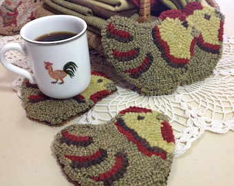 Rug Hooking PATTERN Little House Mug Rugs P178 Primitive | Etsy