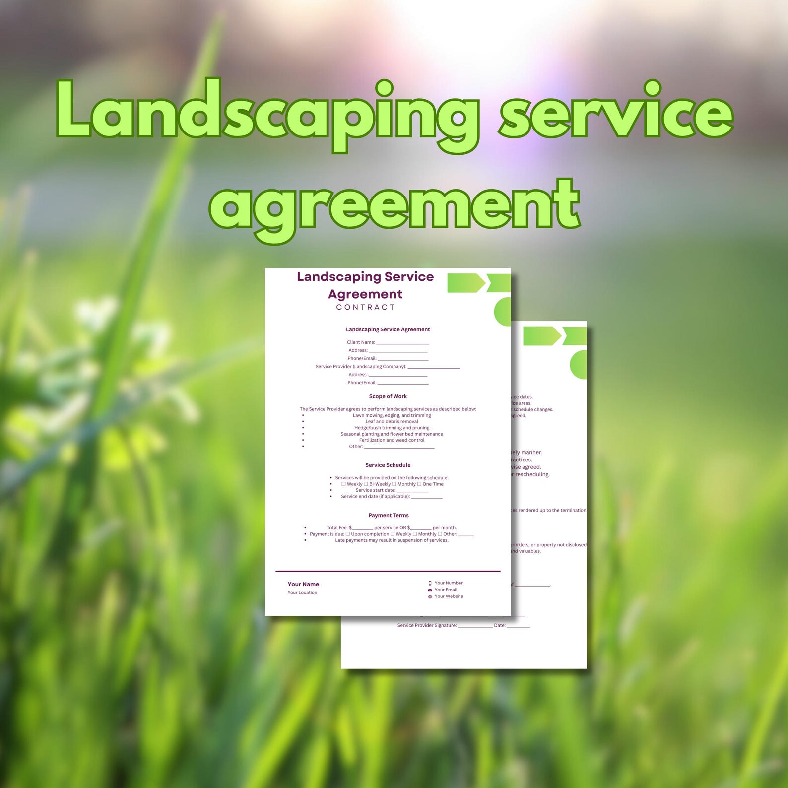 Landscaping Service Contract – Residential & Commercial Maintenance ...
