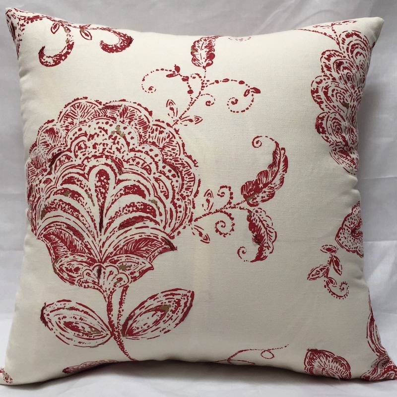 Red Gold Pillow - Etsy