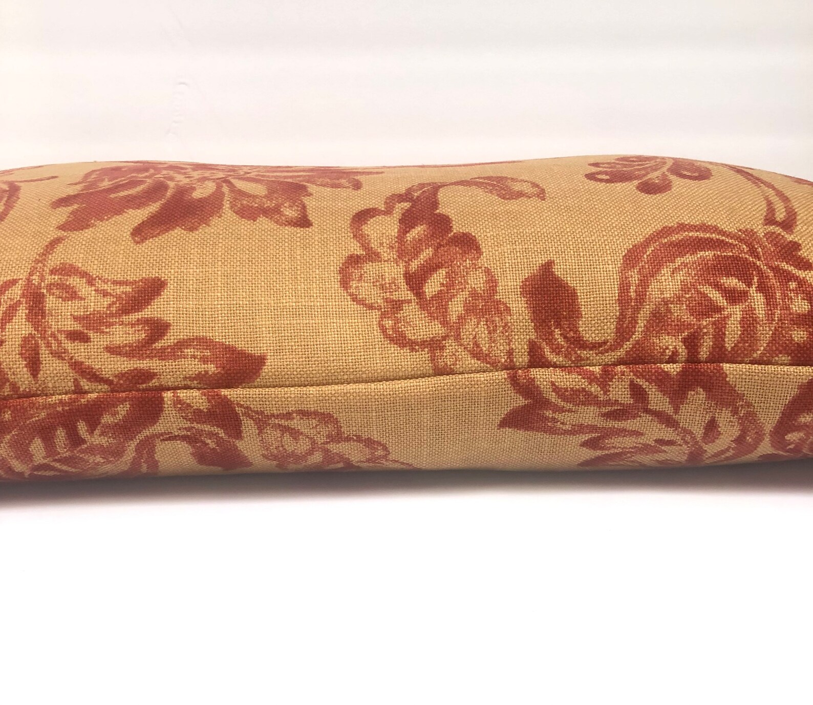 Jaclyn Smith Home Fabrics - Red Floral Damask Pillow Cover - Golden Tan - Rusty Red Floral - Etsy