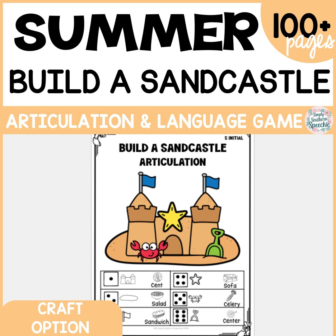 Build a Sandcastle Speech Therapy Activity | Summer Articulation ...