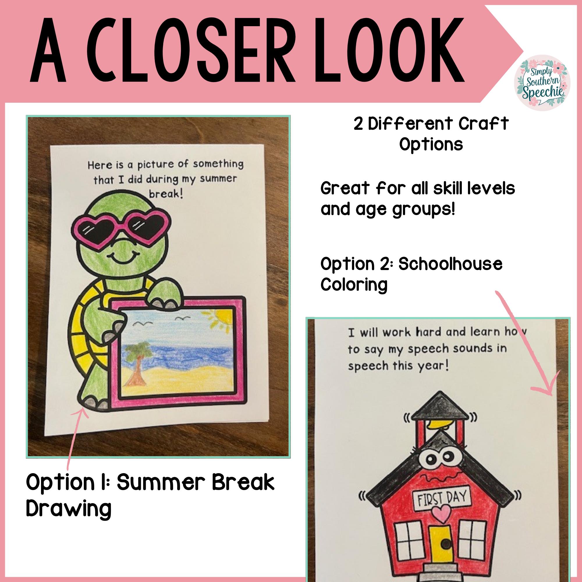 1st Day of Speech Book Craft | Back to School Speech Therapy Activity ...