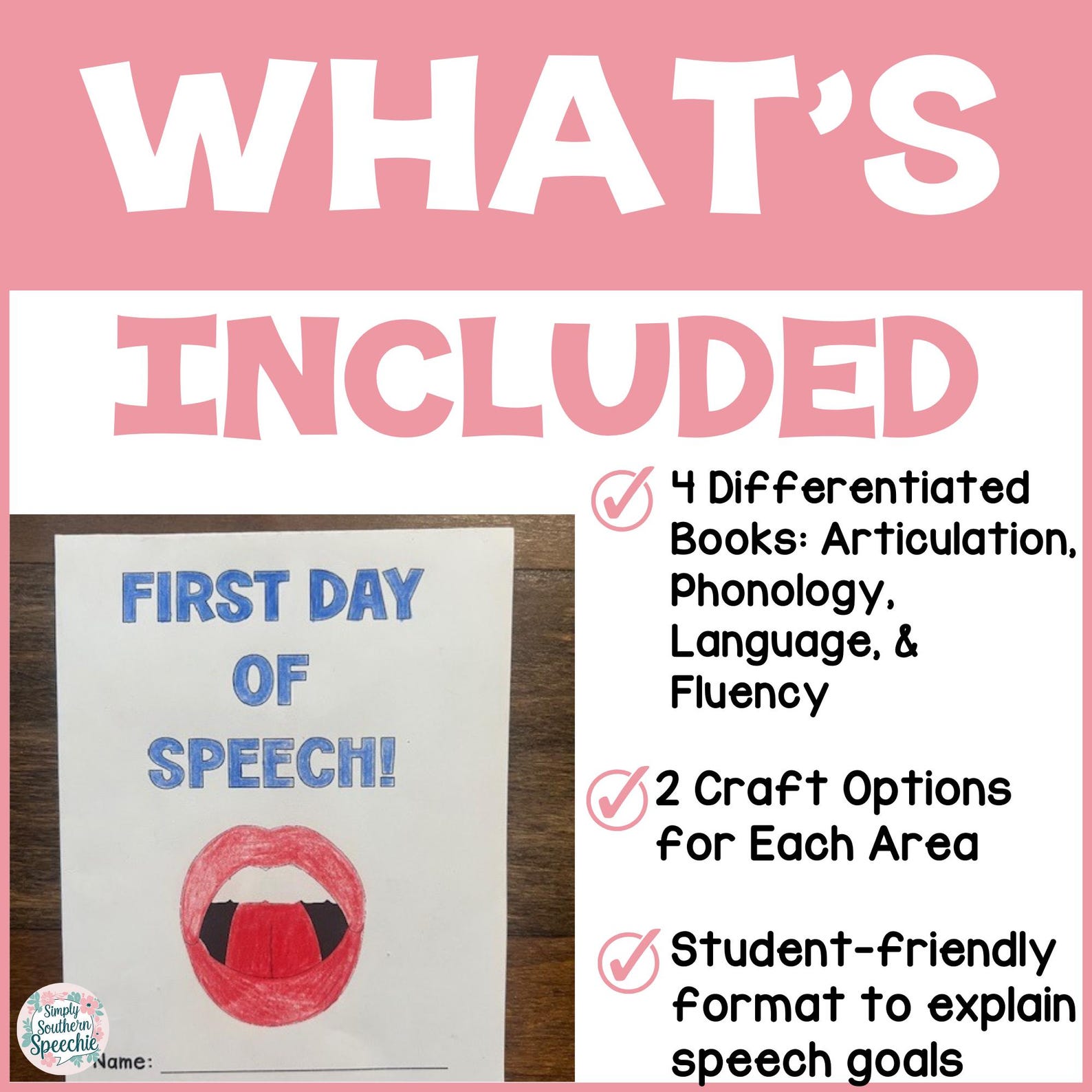 1st Day of Speech Book Craft | Back to School Speech Therapy Activity ...