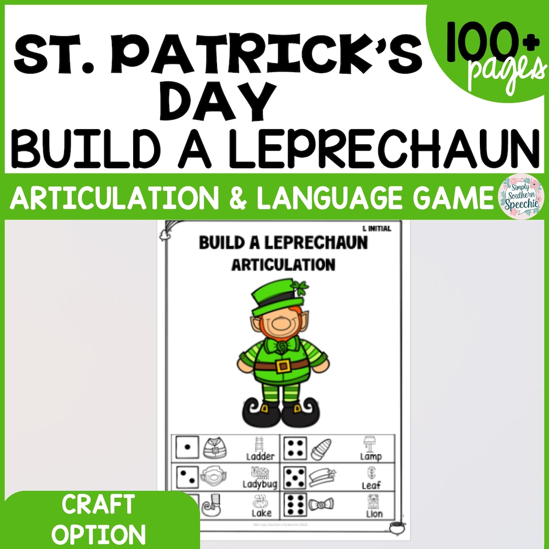 Build a Leprechaun Craft & Game | St. Patrick’s Day Speech Therapy ...