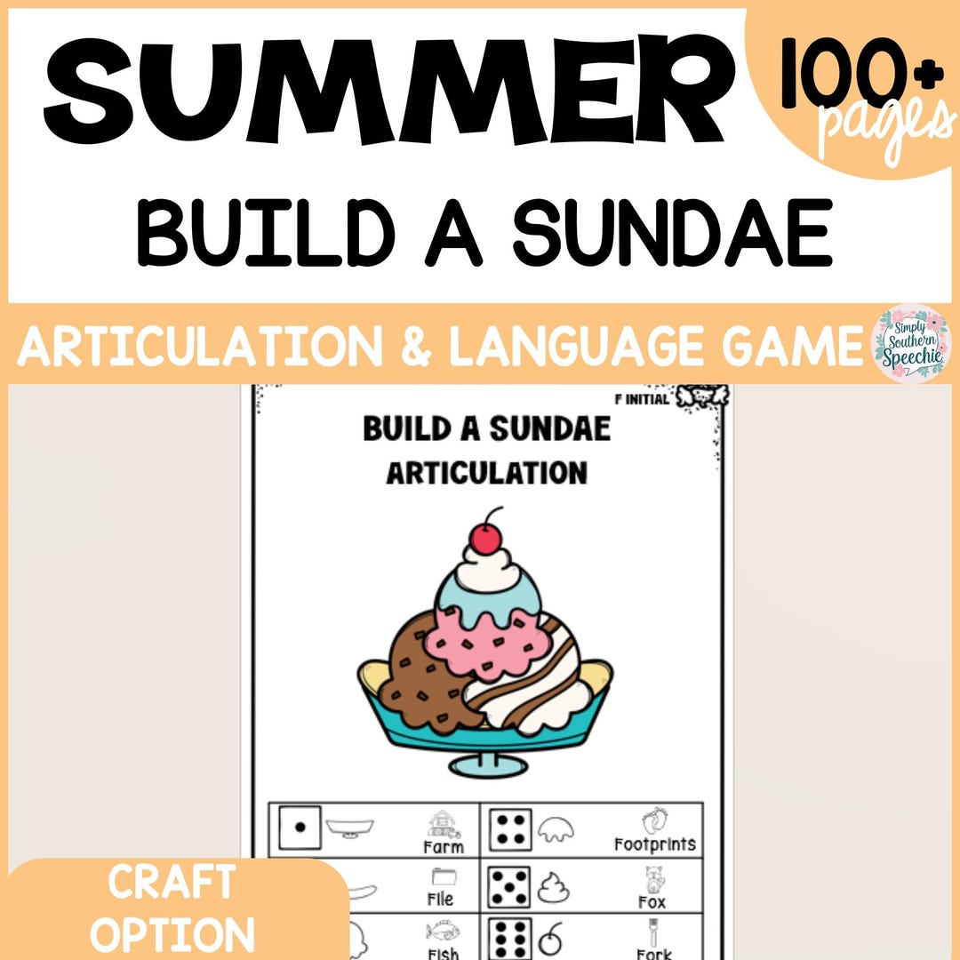 Build a Sundae Speech Therapy Activity | Summer Articulation & Language ...