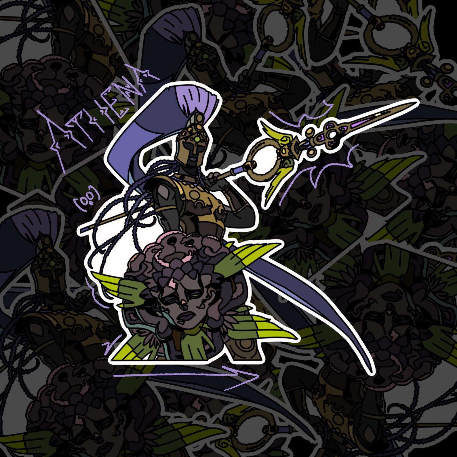 Hades II Athena Vinyl Sticker for Laptops, Journals, and Water Bottles ...
