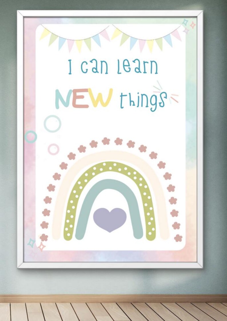 Pastel Growth Mindset Posters: Classroom & Kids Room Decor (PDF ...