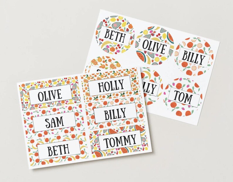 Editable Fruit Name Tags | Rectangular & Circle | Classroom Desk Labels ...