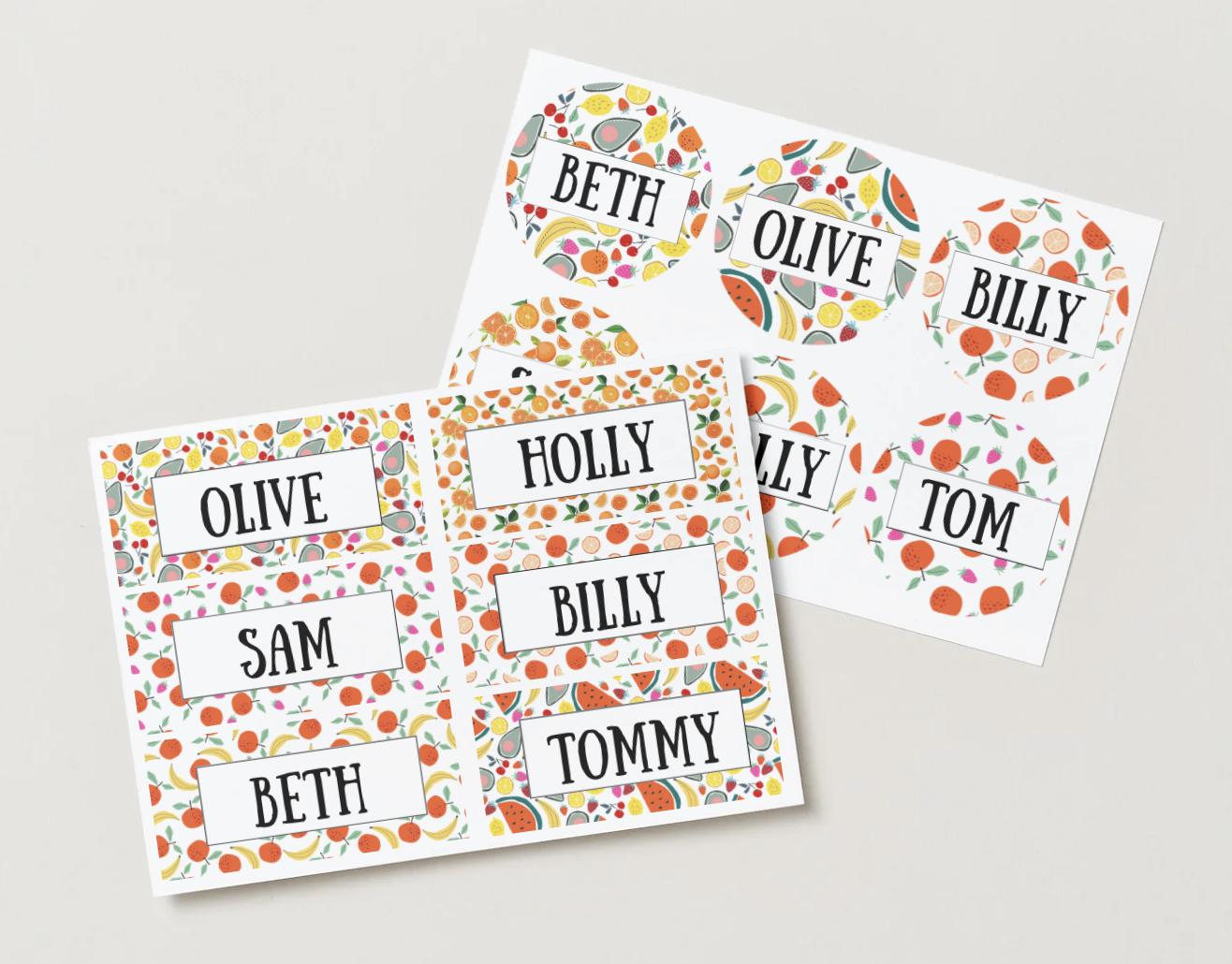 Editable Fruit Name Tags | Rectangular & Circle | Classroom Desk Labels ...
