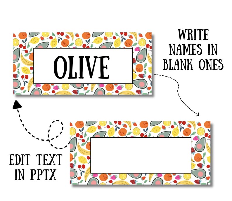 Editable Fruit Name Tags | Rectangular & Circle | Classroom Desk Labels ...
