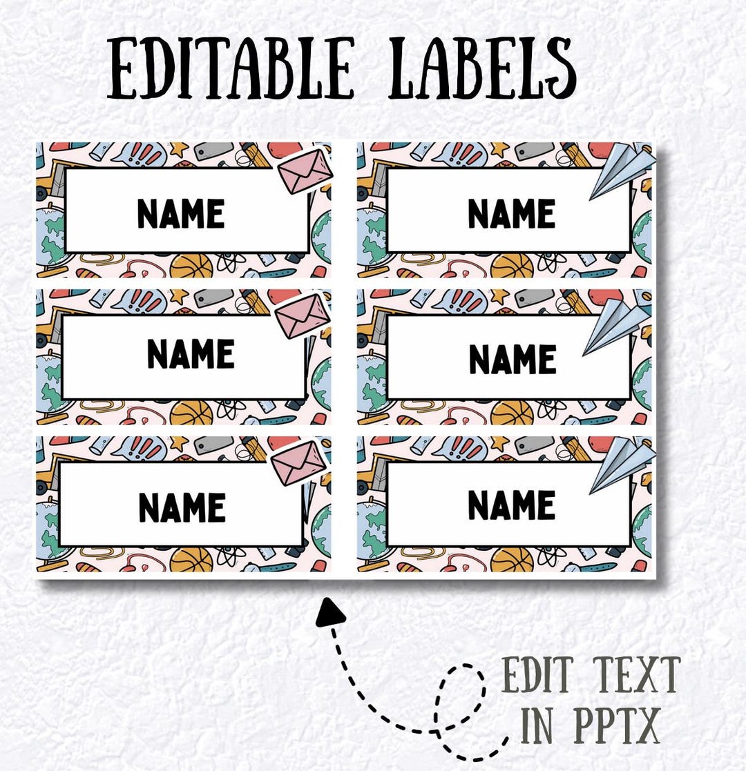 Editable School Name Tags: Classroom Labels (PPT File) - Etsy