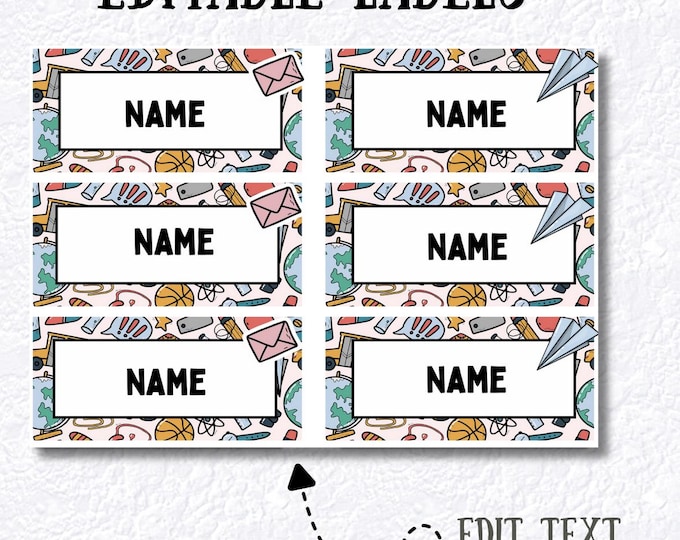 Black and White Classroom Labels, Editable Name Tags (PPTX) - Etsy Canada