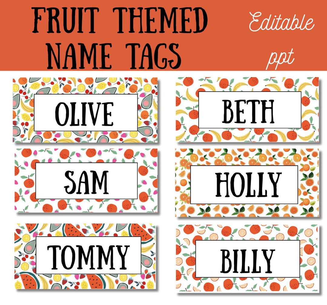 Editable Fruit Name Tags | Rectangular & Circle | Classroom Desk Labels ...