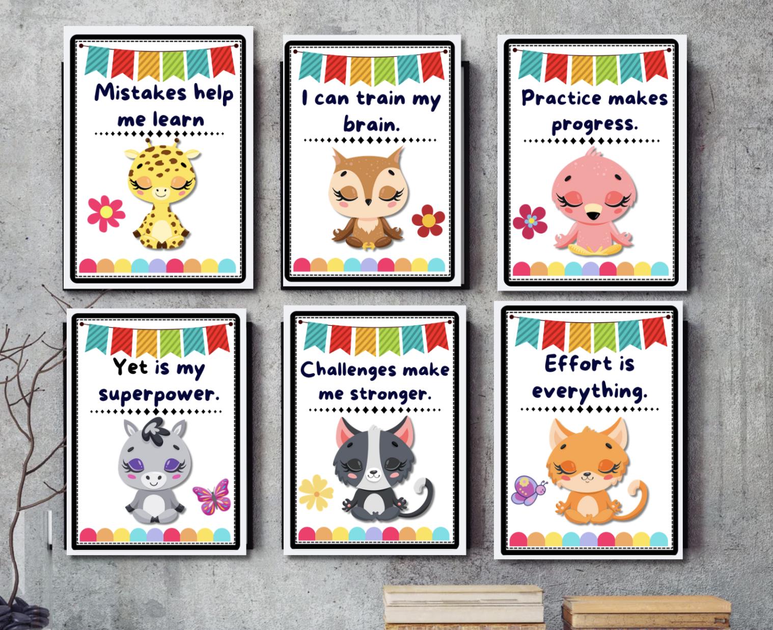 Printable Growth Mindset Animal Posters – Set of 10 - Positive ...