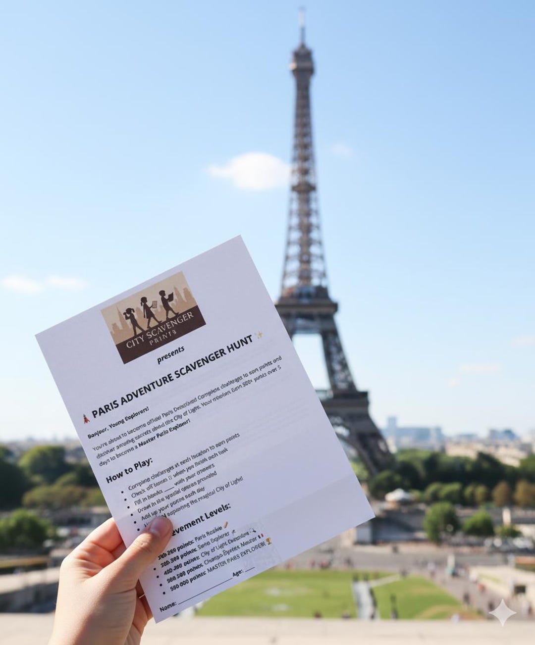 Paris Scavenger Hunt Printable PDF | Kids Travel Game | Family Vacation ...