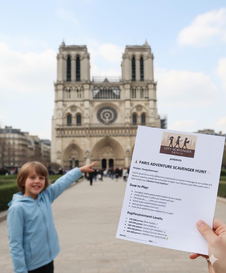 Paris Scavenger Hunt Printable PDF | Kids Travel Game | Family Vacation ...