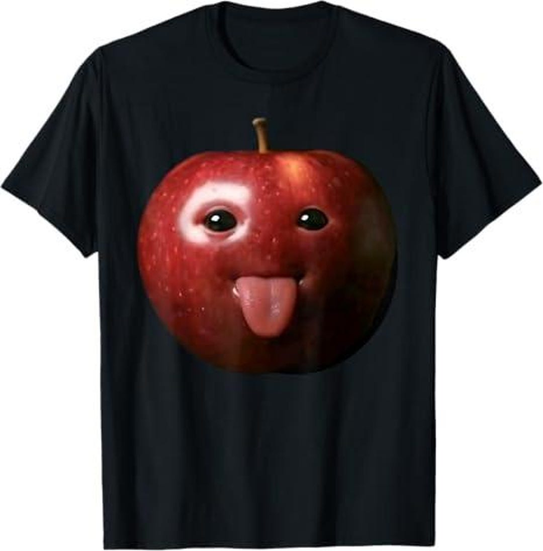 Funny Silly AI Apple Gen Z Meme Brainrot Humor Tongue Out - PNG File - Etsy