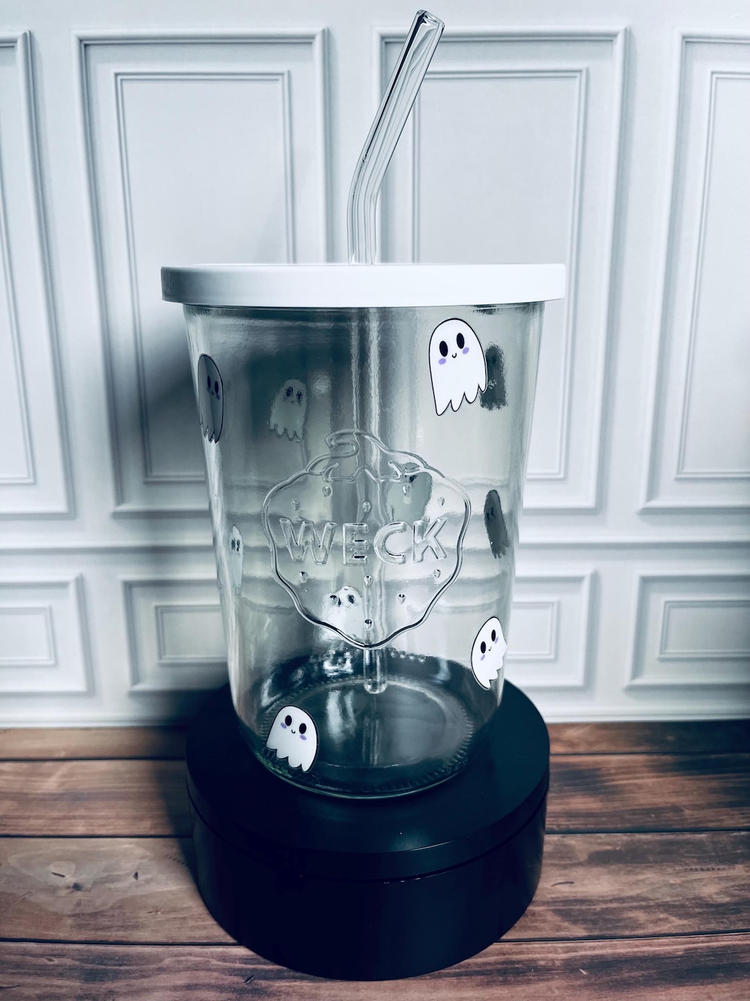 Spooky Ghost Weck Glass Jar With Lid | Iced Coffee, Tea Cup - Etsy