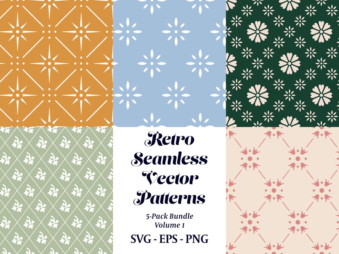 Retro Inspired Seamless Vector Pattern - Bundle 1 - Etsy