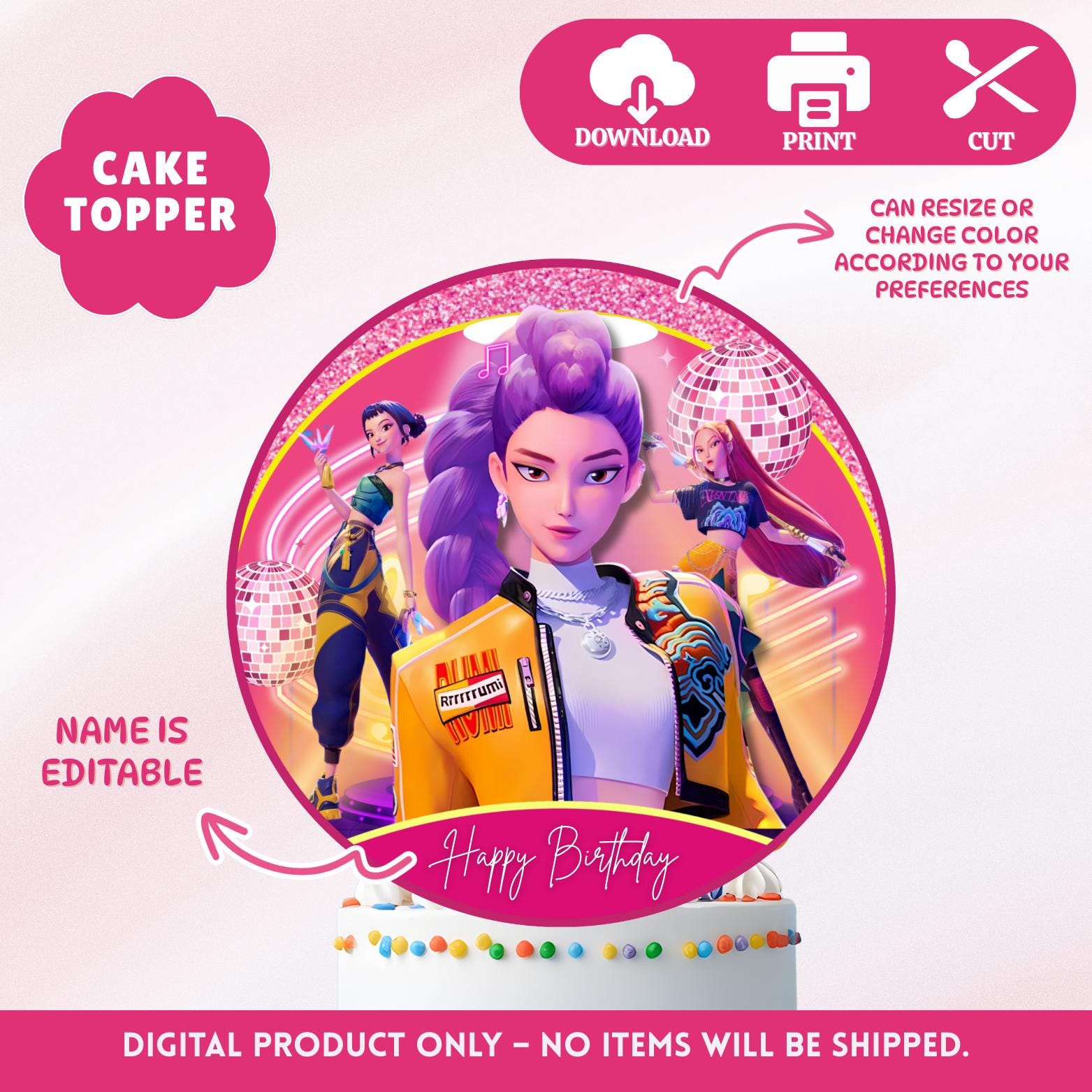Customizable Kpop Demon Hunter Huntrix Topper | Huntrix Demon Hunter ...