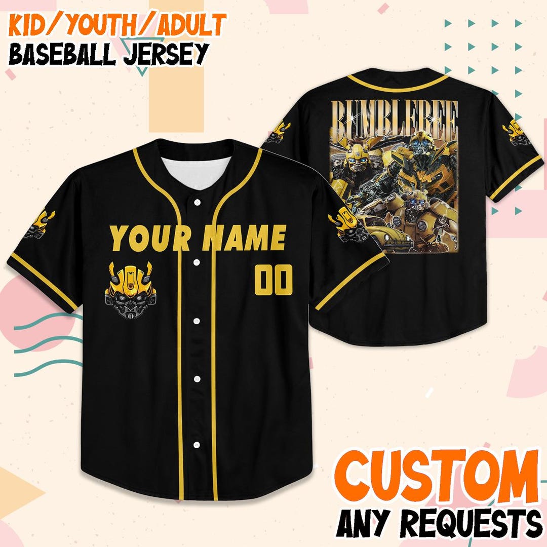 Custom Transformers Bumblebee Baseball Jersey, Personalized Gift - Etsy