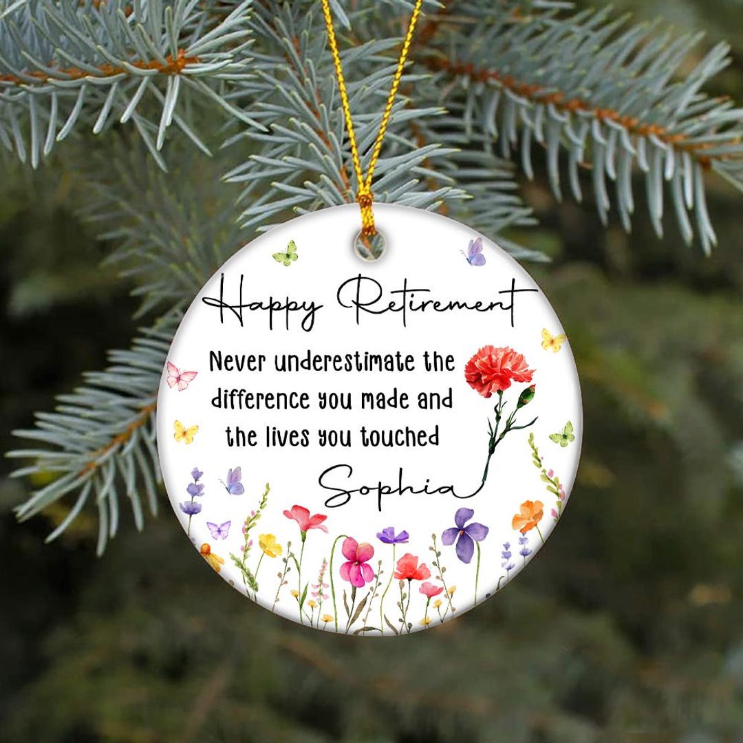 Personalized Retirement Ornament | Custom Ceramic Keepsake - Etsy