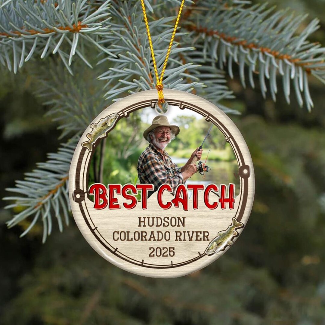 Personalized Fishing Ornament | Best Catch Custom Photo Christmas ...