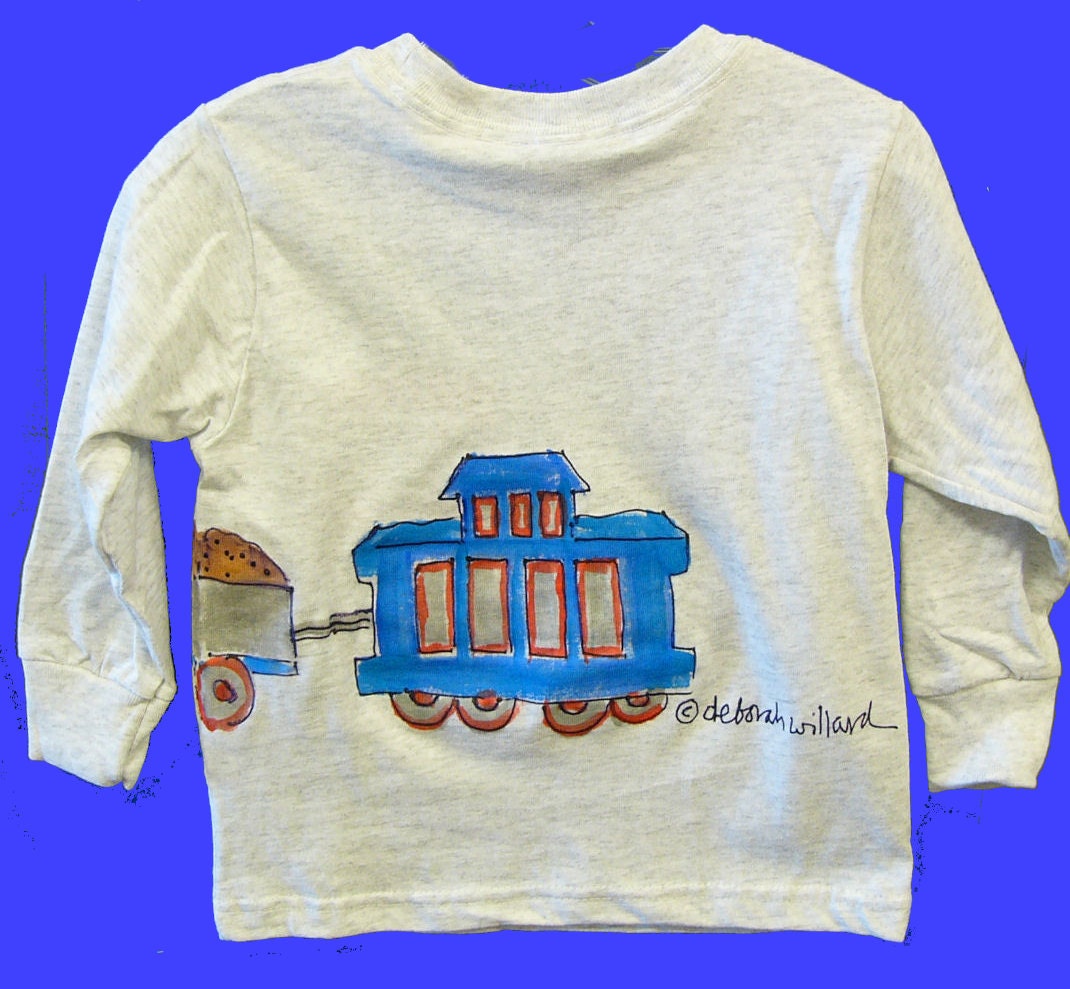 Wrap-around Train Hand Painted T-shirt for Boys - Etsy