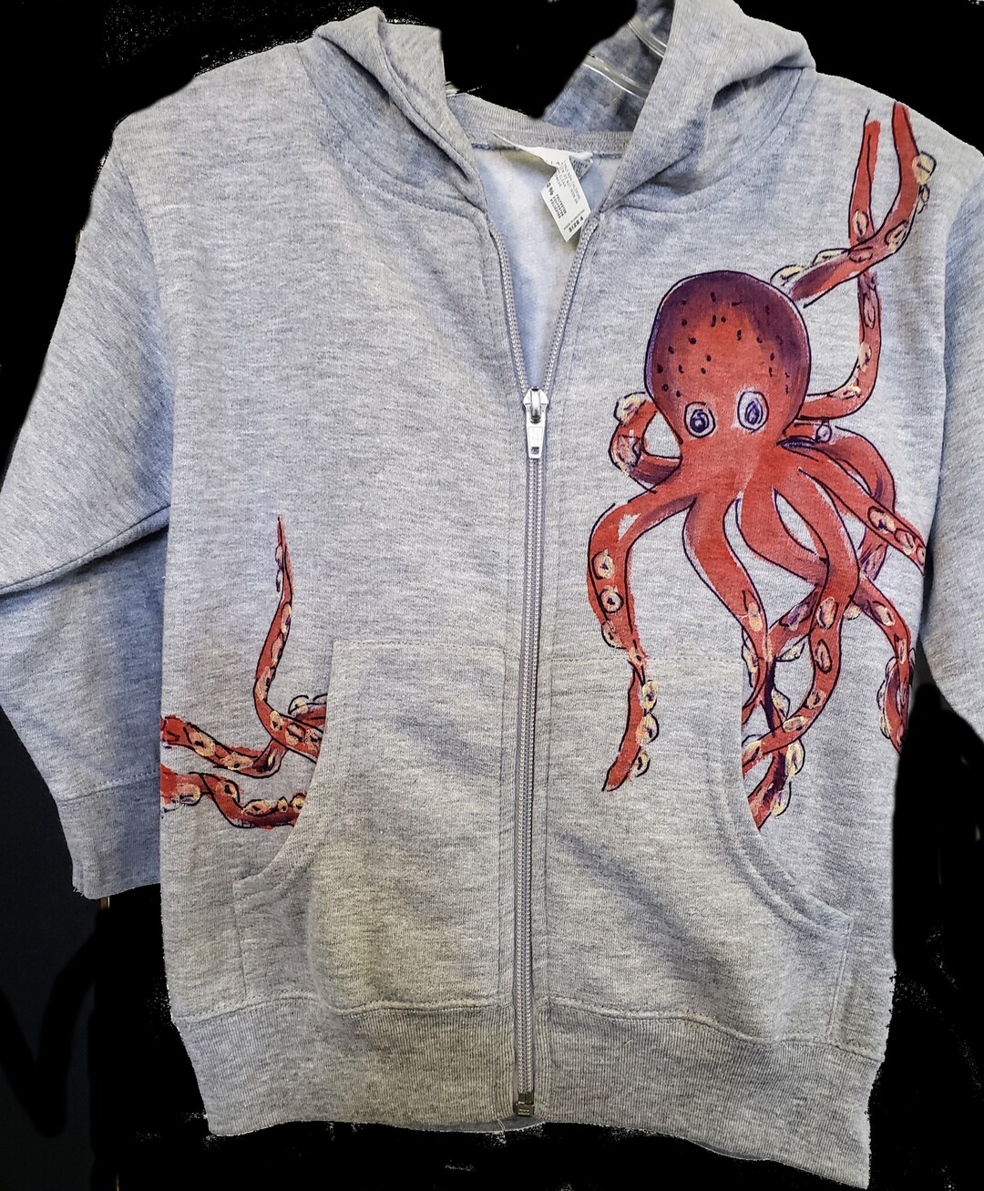 Octopus Handpainted on Full-zip Hoodie for Men and Women - Etsy