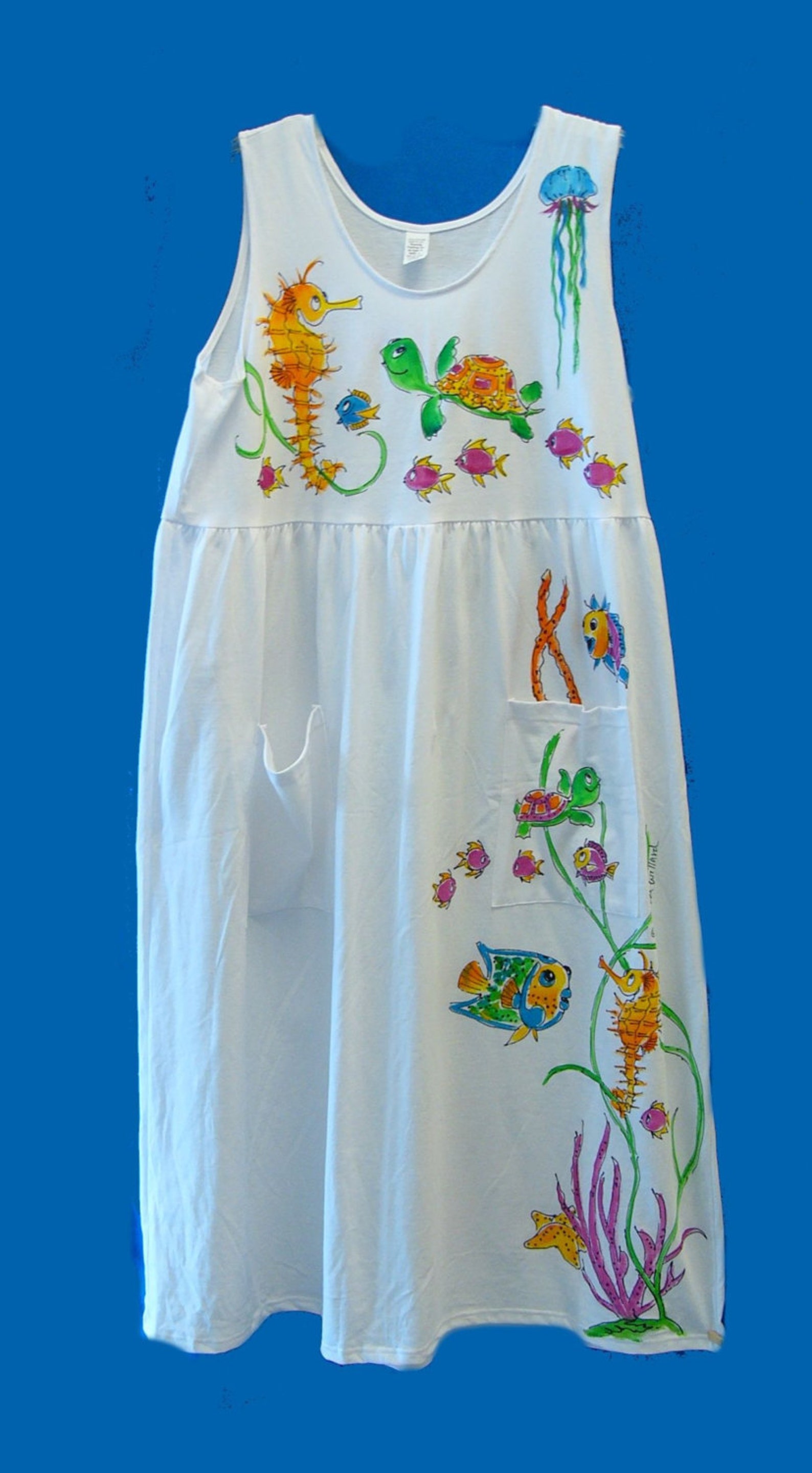 Seahorse and Fish Dress With Pockets for Women and Plus Sizes - Etsy