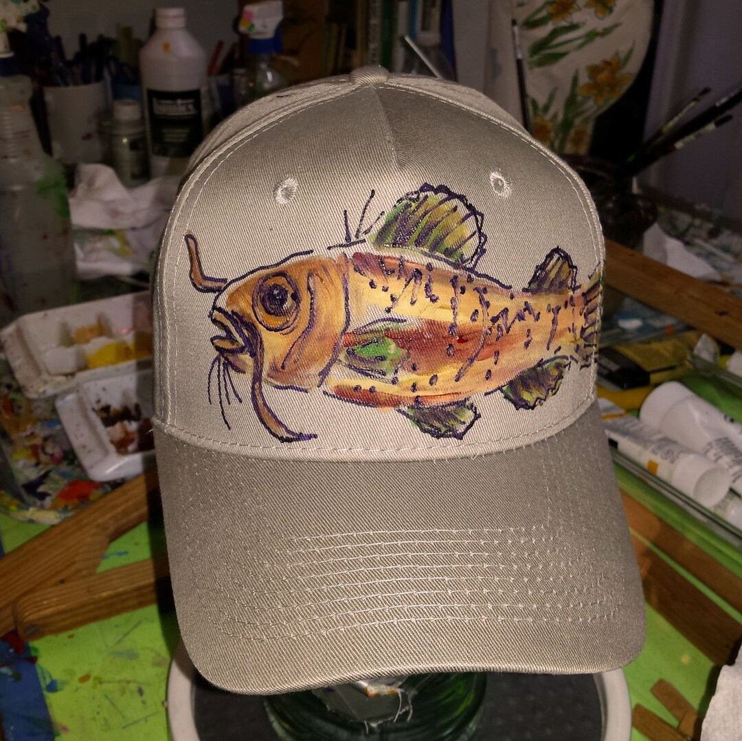 Catfish Baseball Cap Handpainted for Boys and Men - Etsy