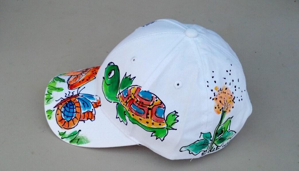 Turtle and Cricket Baseball Cap Hand Painted - Etsy