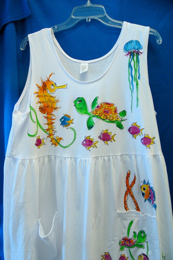 Seahorse and Fish Dress With Pockets for Women and Plus Sizes | Etsy