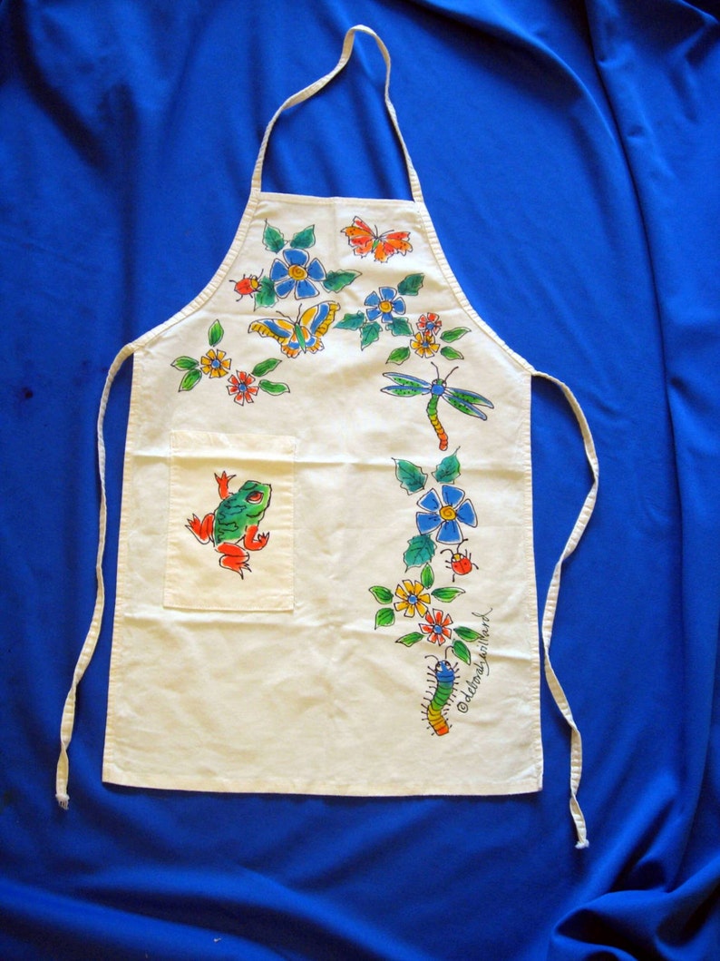 Handpainted Cotton Canvas Apron - Etsy
