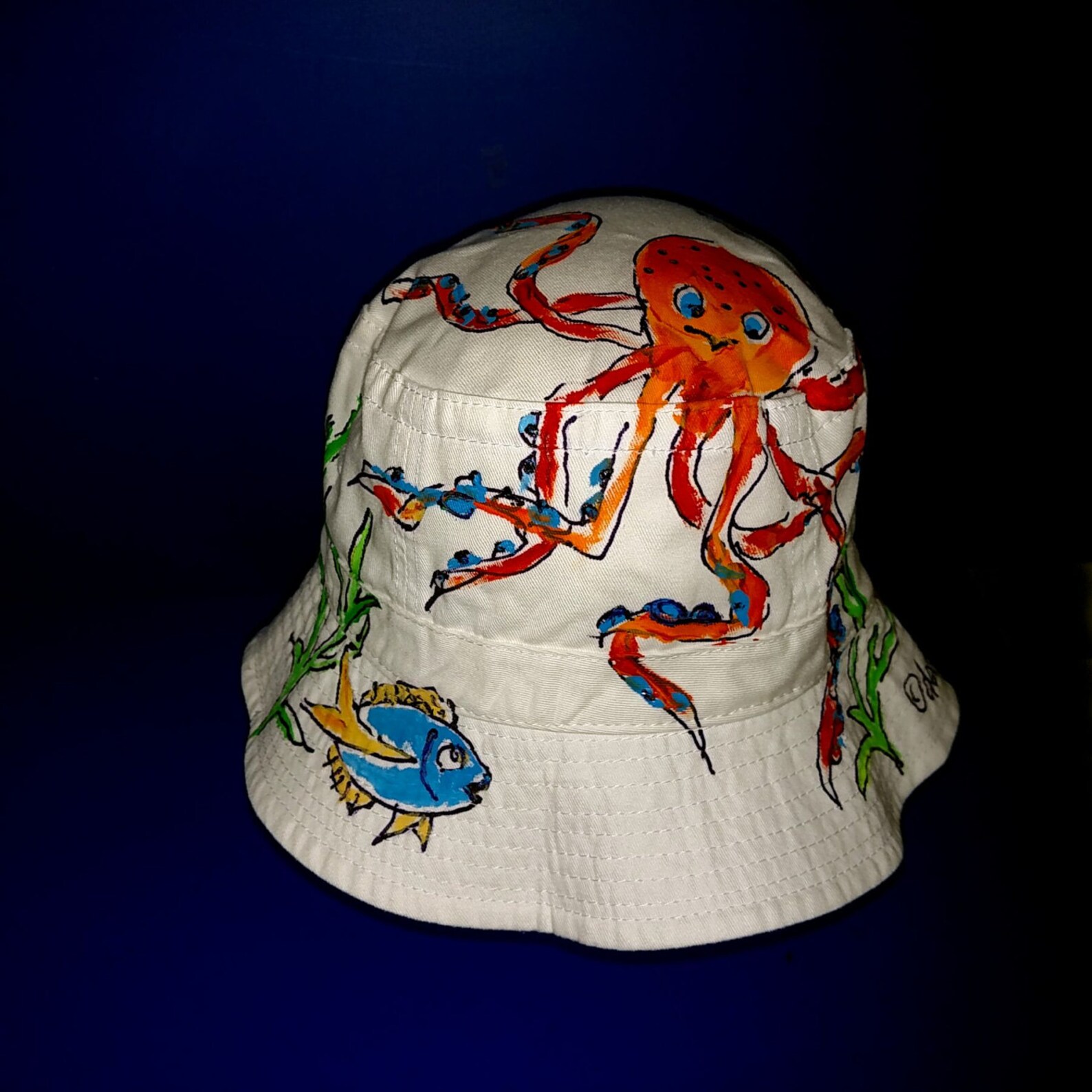 Octopus Bucket Hat Handpainted for Adults and Kids - Etsy