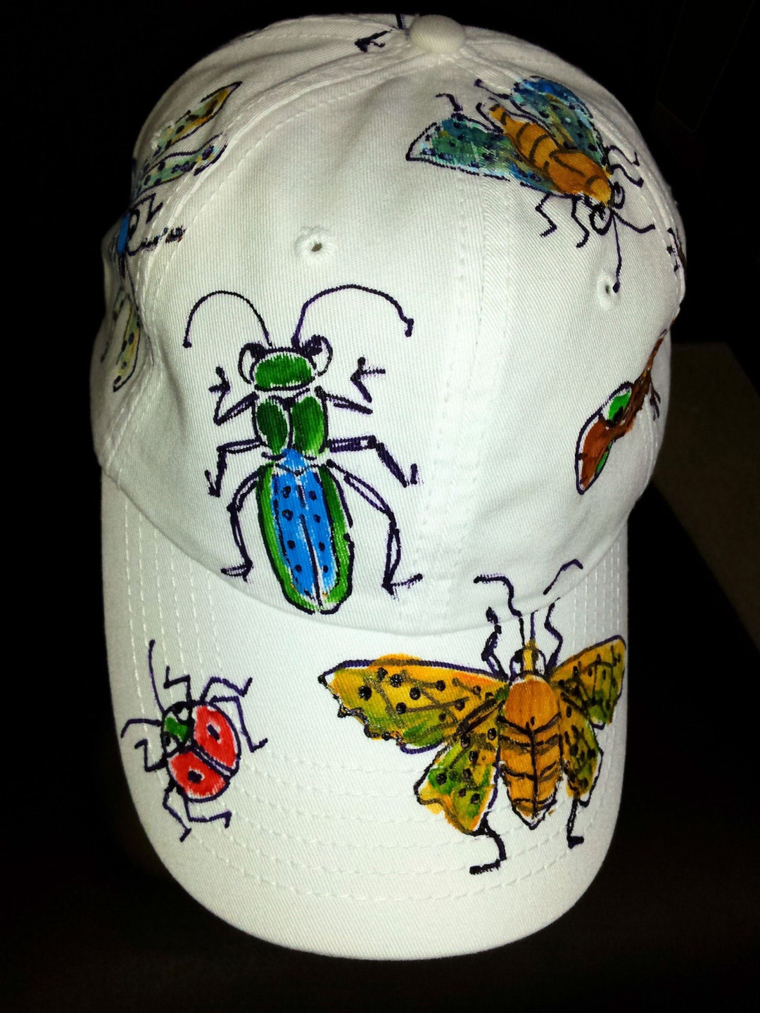 Realistic Bugs, Insects, Salamanders Hand Painted Baseball Cap for Men ...