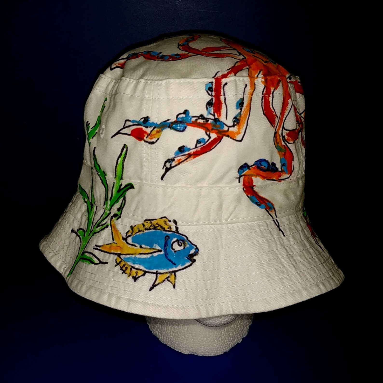 Octopus Bucket Hat Handpainted for Adults and Kids - Etsy