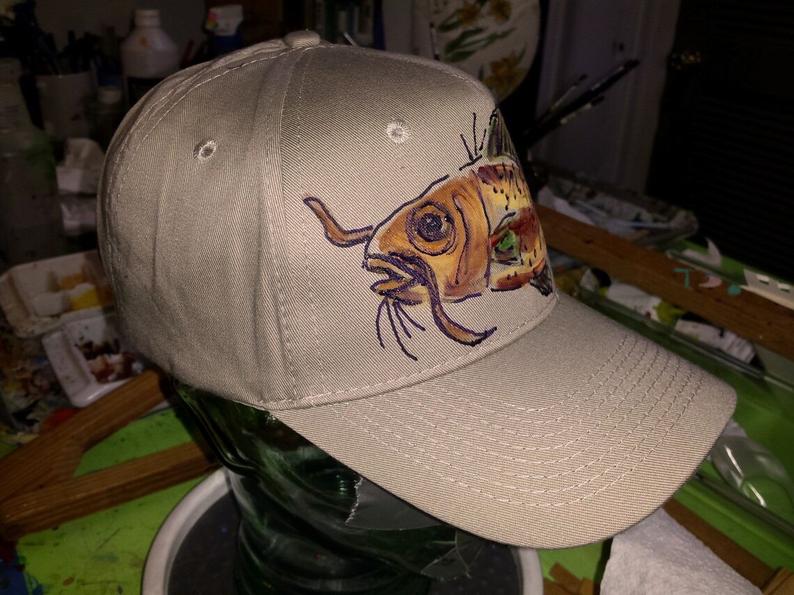Catfish Baseball Cap Handpainted for Boys and Men - Etsy