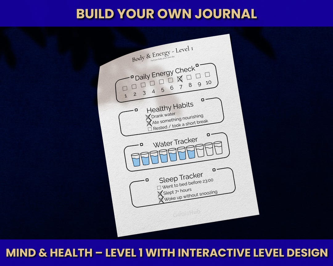 Health Tracker Printable | Daily Energy, Sleep & Water Log | Self Care ...