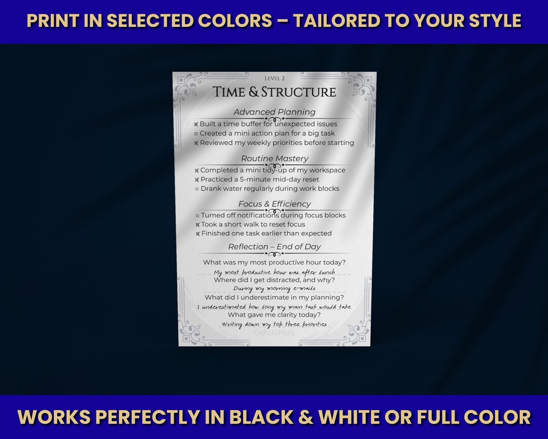 Time and Structure Planner Level 2, Printable Daily Planner ...