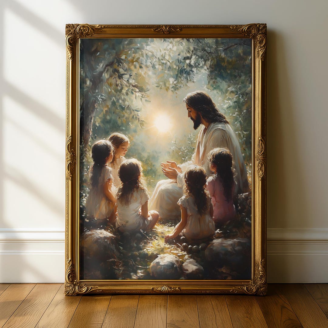 Jesus Teaching Children Print: Olive Grove Christian Wall Art (digital ...