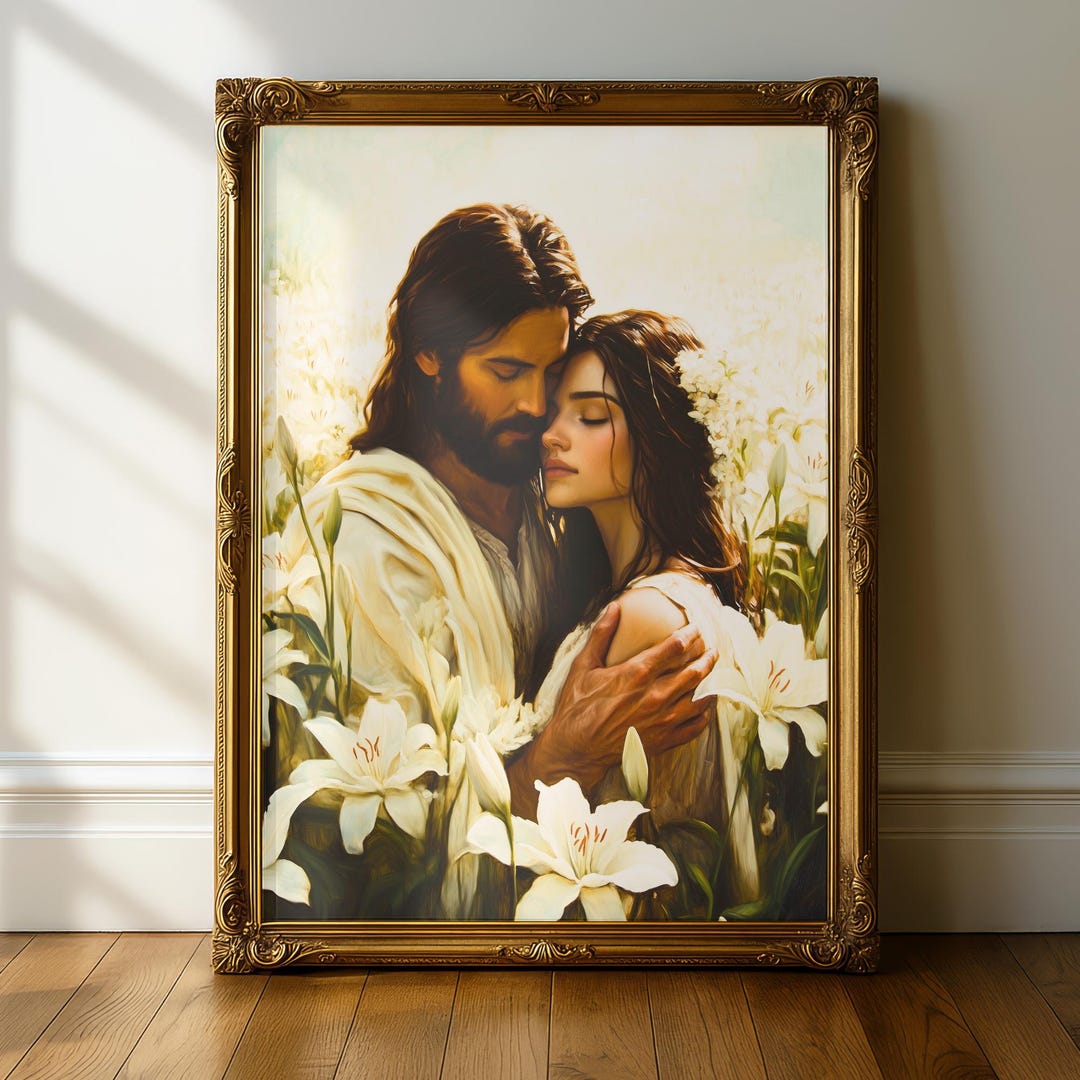Jesus Hugging Woman Art Print: Lily Field, Tender Love (digital ...