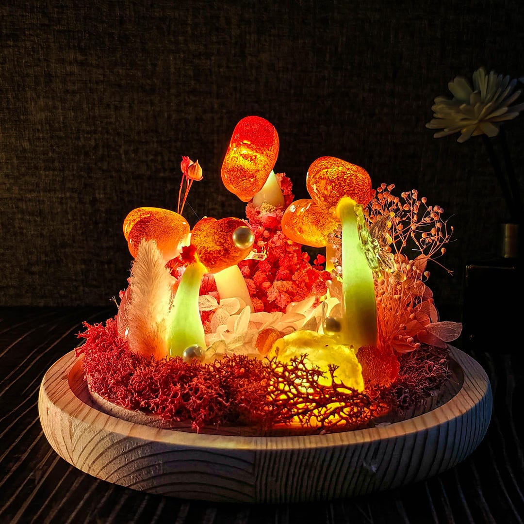 Handmade Mushroom Light - Fairy Tale Pink Mushroom Lamp,a Valentine's ...