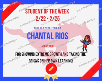 Student of the Week Certificates - Etsy