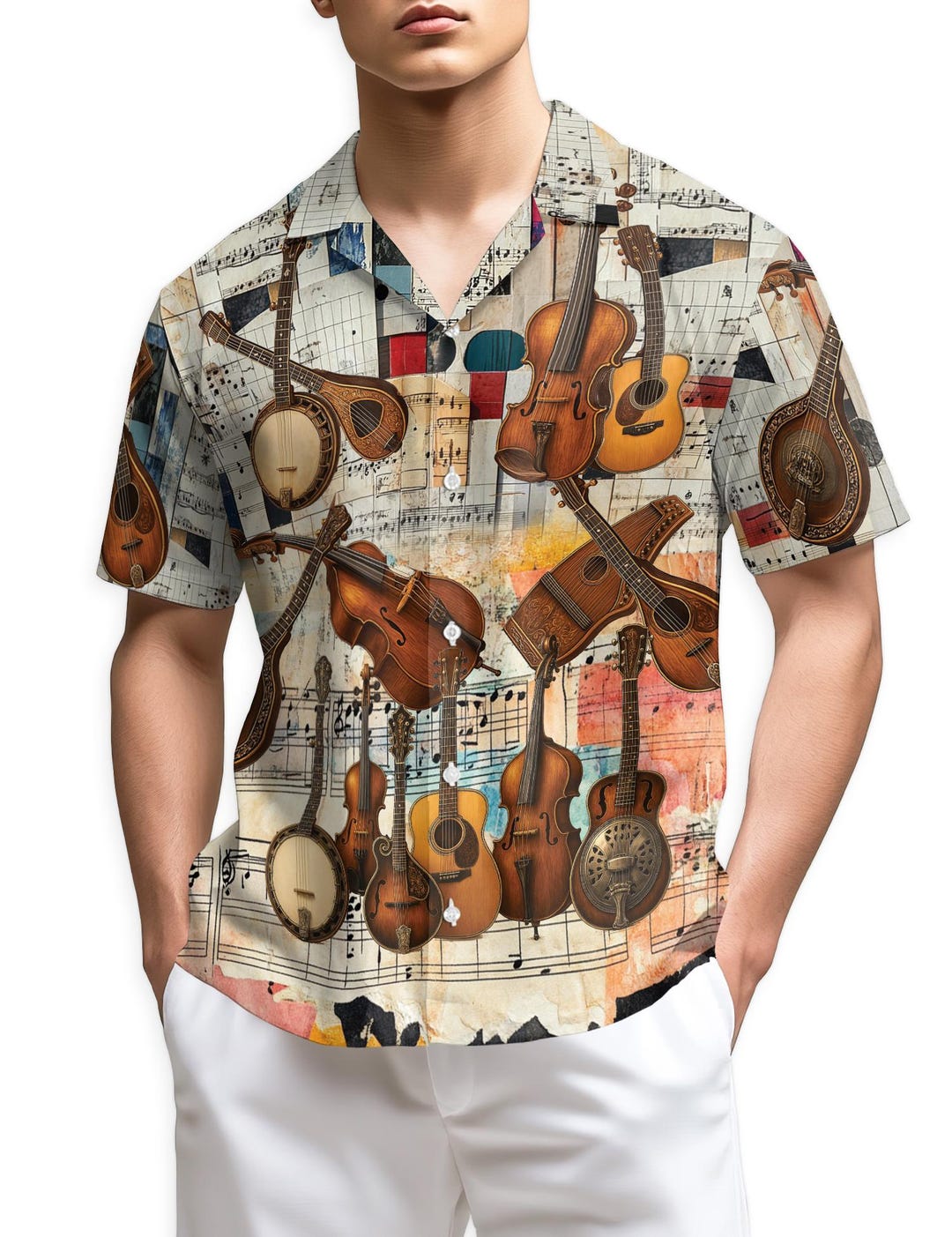 Vintage String Instruments Hawaiian Shirt, Musician Gift Aloha Shirt ...