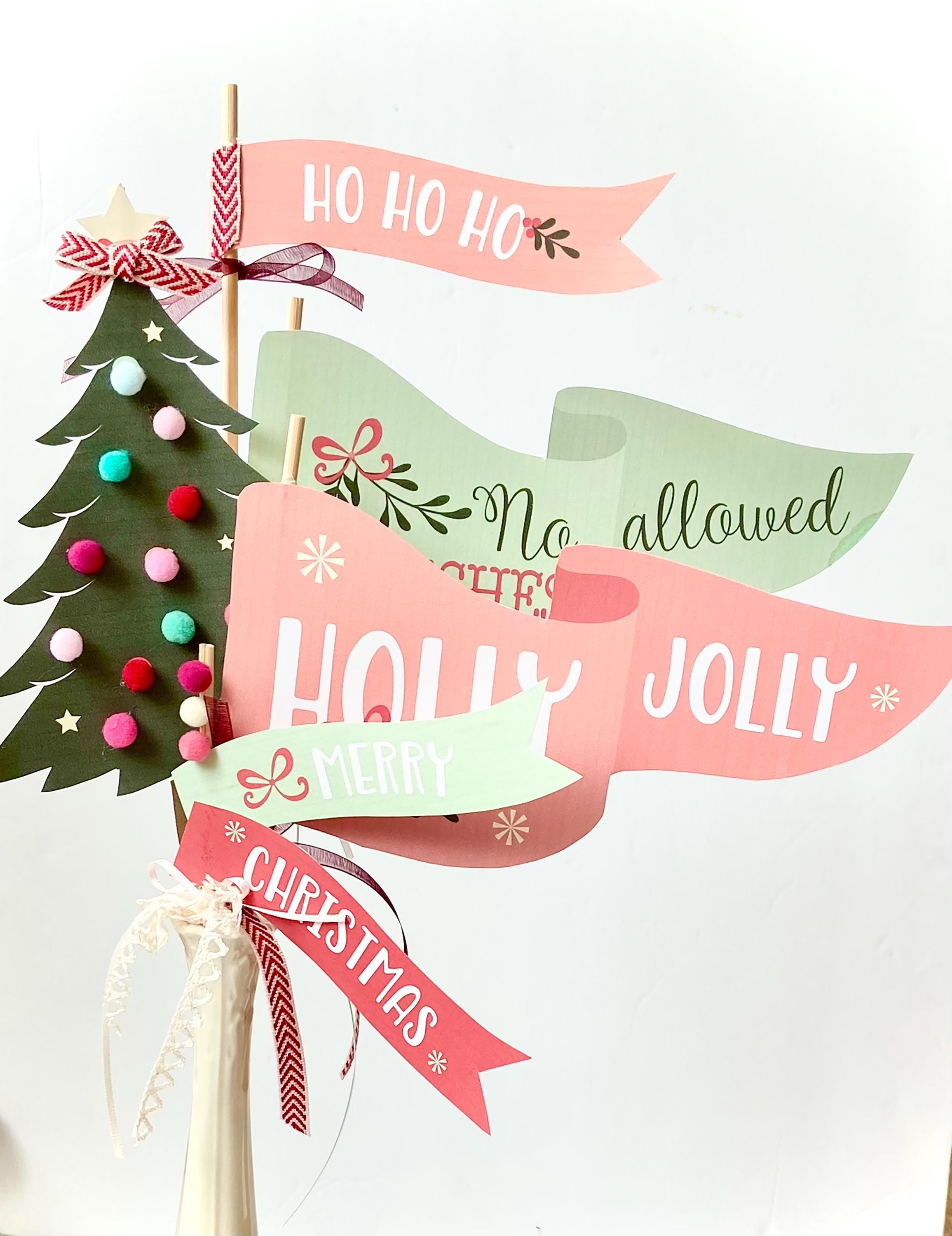 Christmas Pennant Banner Flags: Printable DIY Party Decor (pdf & Jpg ...