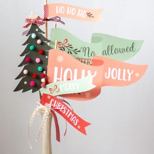 Christmas Pennant Banner Flags: Printable DIY Party Decor (pdf & Jpg ...